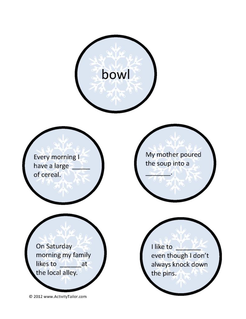 Multiple Meaning Snowflakes - Activity Tailor