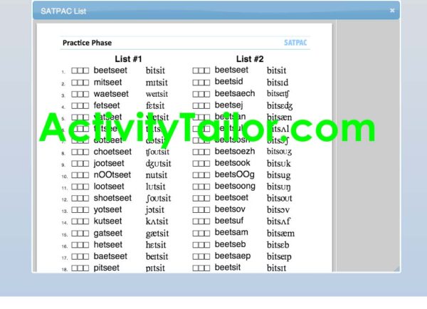 SATPAC (Systematic Articulation Training Program Accessing Computers ...