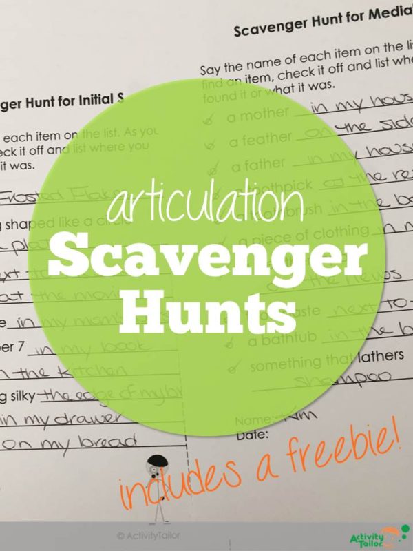 Articulation Scavenger Hunts plus a Freebie! - Activity Tailor