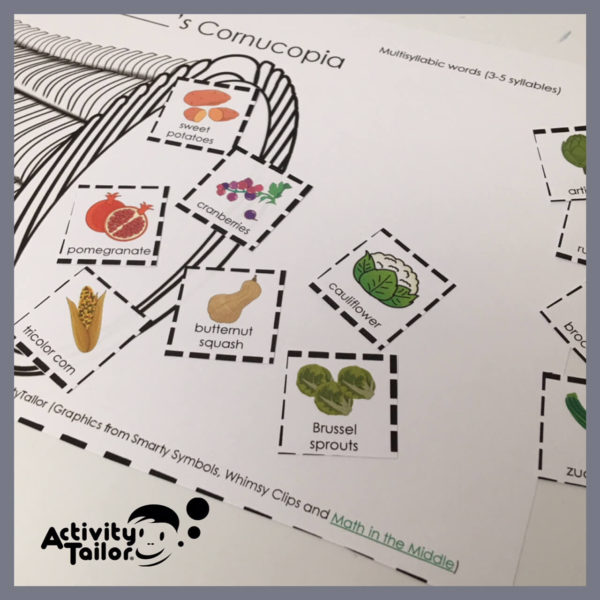 Thanksgiving Activities in Speech - Activity Tailor