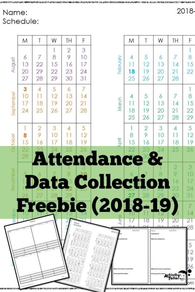 Attendance and Data Collection 2018-19 FREEBIE - Activity Tailor