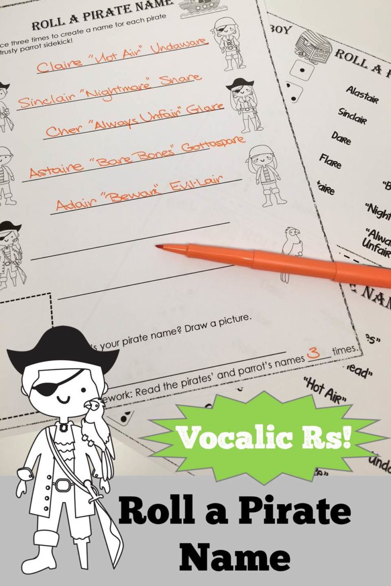 Roll A Pirate Name - Activity Tailor