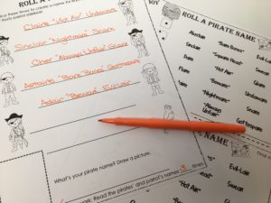 Roll A Pirate Name - Activity Tailor